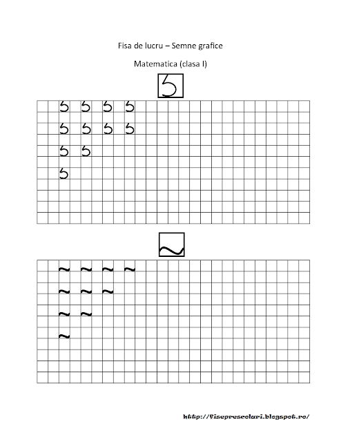 FISE cu SEMNE grafice pentru matematica clasa I :: Fise de lucru ...