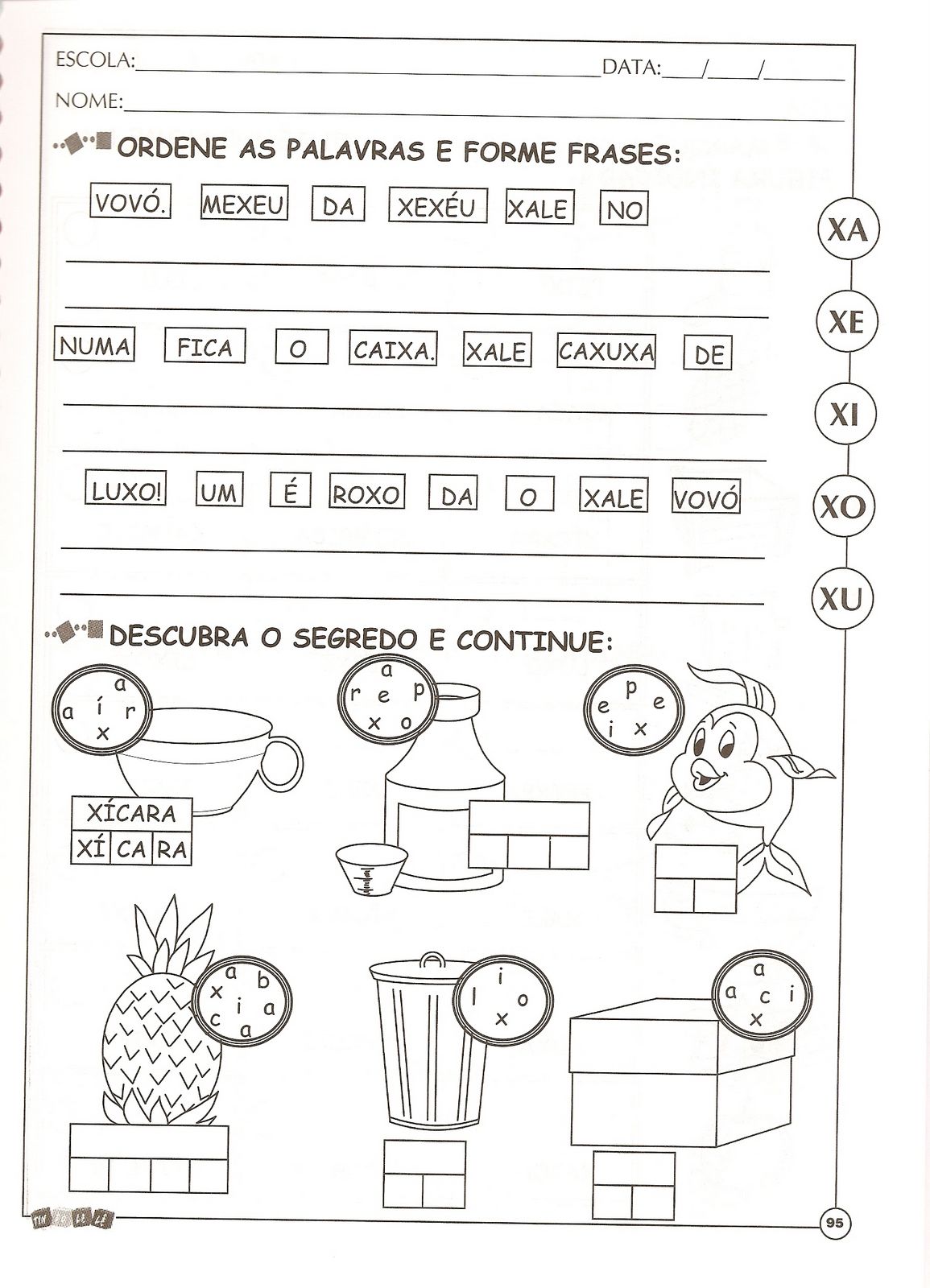 ENSINANDO E APRENDENDO COM A PROFª ANA ALICE: ATIVIDADES COM A LETRA X