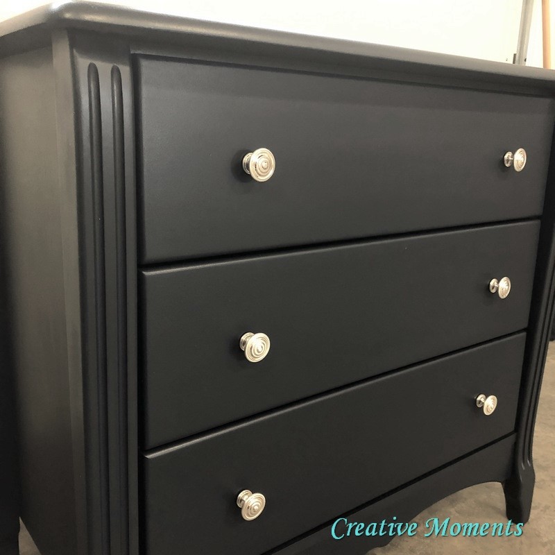 First Custom of 2019 ~ Navy Dresser with Hutch turned Change Table