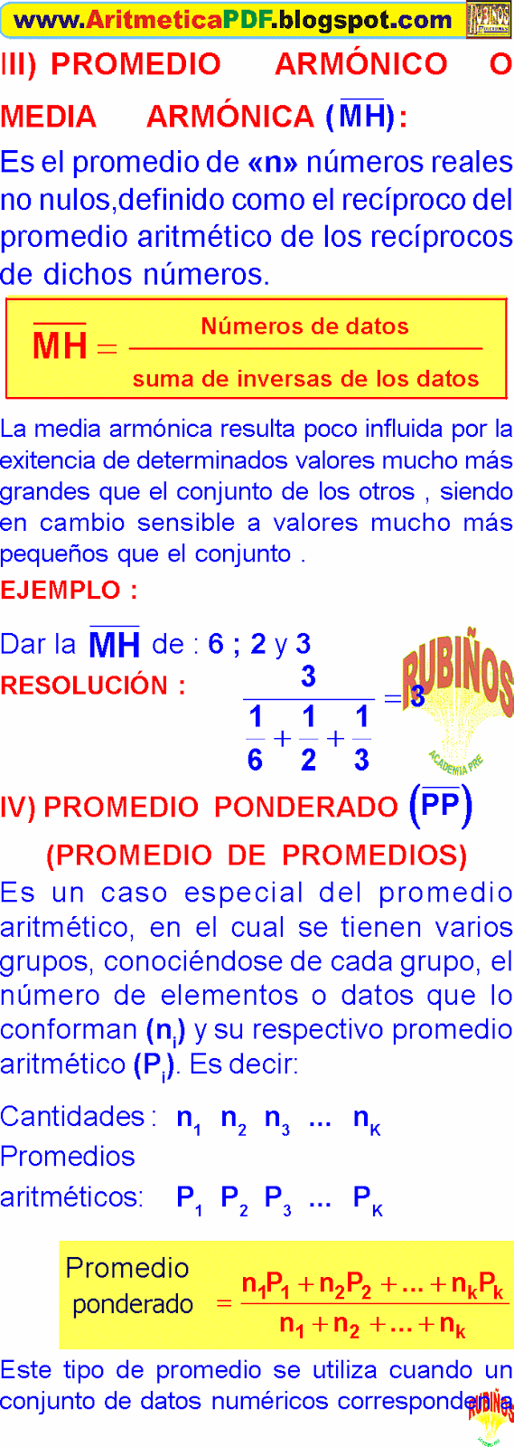 PROMEDIOS EJEMPLOS Y EJERCICIOS RESUELTOS