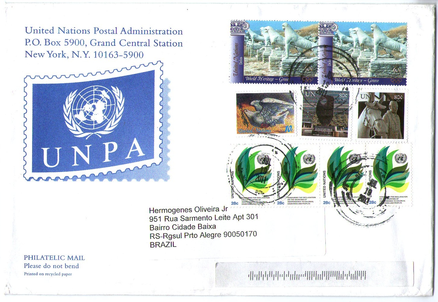 Postcards Journey: United Nations - Stamps