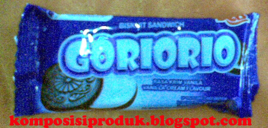 Biskuit Sandwich Goriorio 15 Gram - Komposisi Produk