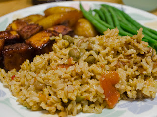 Vegan Family Home Cook: Rice Cooker Puerto Rican “Yellow” Brown Rice ...