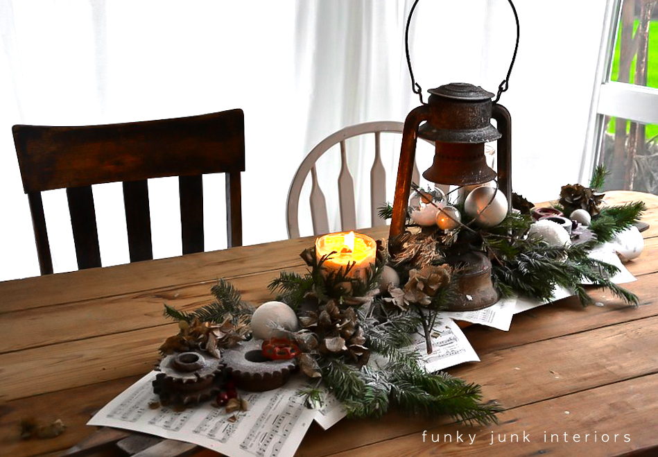 A rusty gear and lantern Christmas centrepiece - 12 Days #8 - Funky ...