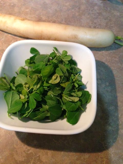 Sarita's Kitchen Blog: Radish(Mullangi) Methi(fenugreek) fry