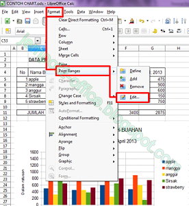 Format Print Range pada LibreOffice Calc - Multi Contents for all
