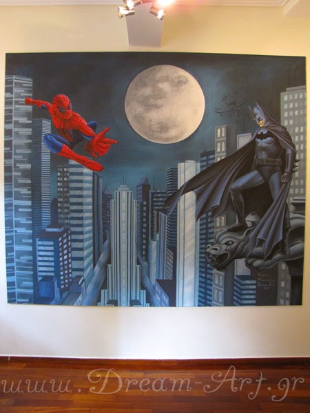 Ειρήνη Μωυσιάδου Τοιχογραφίες: SPIDERMAN - BATMAN Ζωγραφική σε καμβά ...