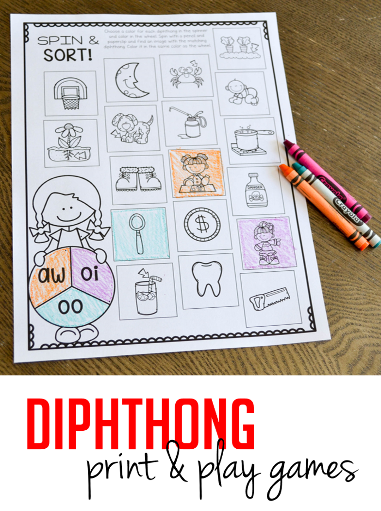 Diphthongs Activities and Games - Susan Jones Teaching