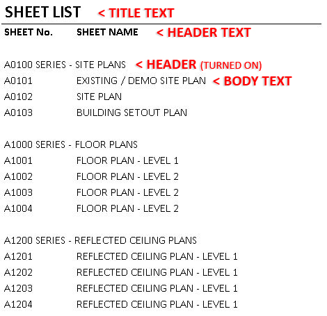 Revit Link: Revit Schedules - How to Format Headers