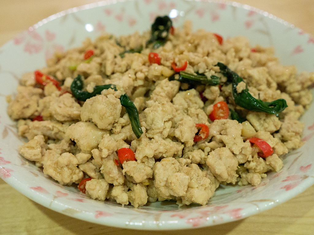 Purple bowl: Easy Thai basil chicken (Gai Pad Grapow) recipe