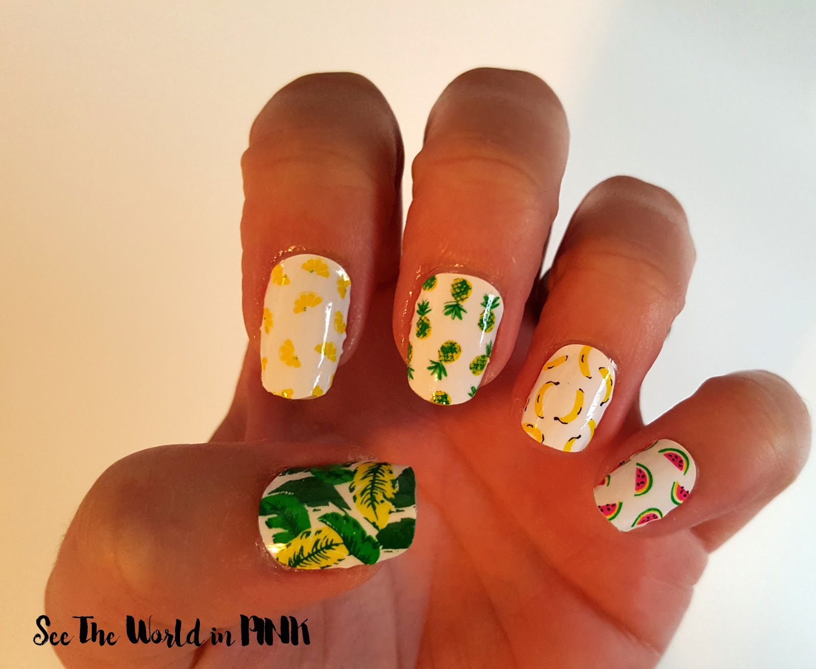 Manicure Monday - Scratch Nail Wraps "Fruit Basket" | See the World in PINK
