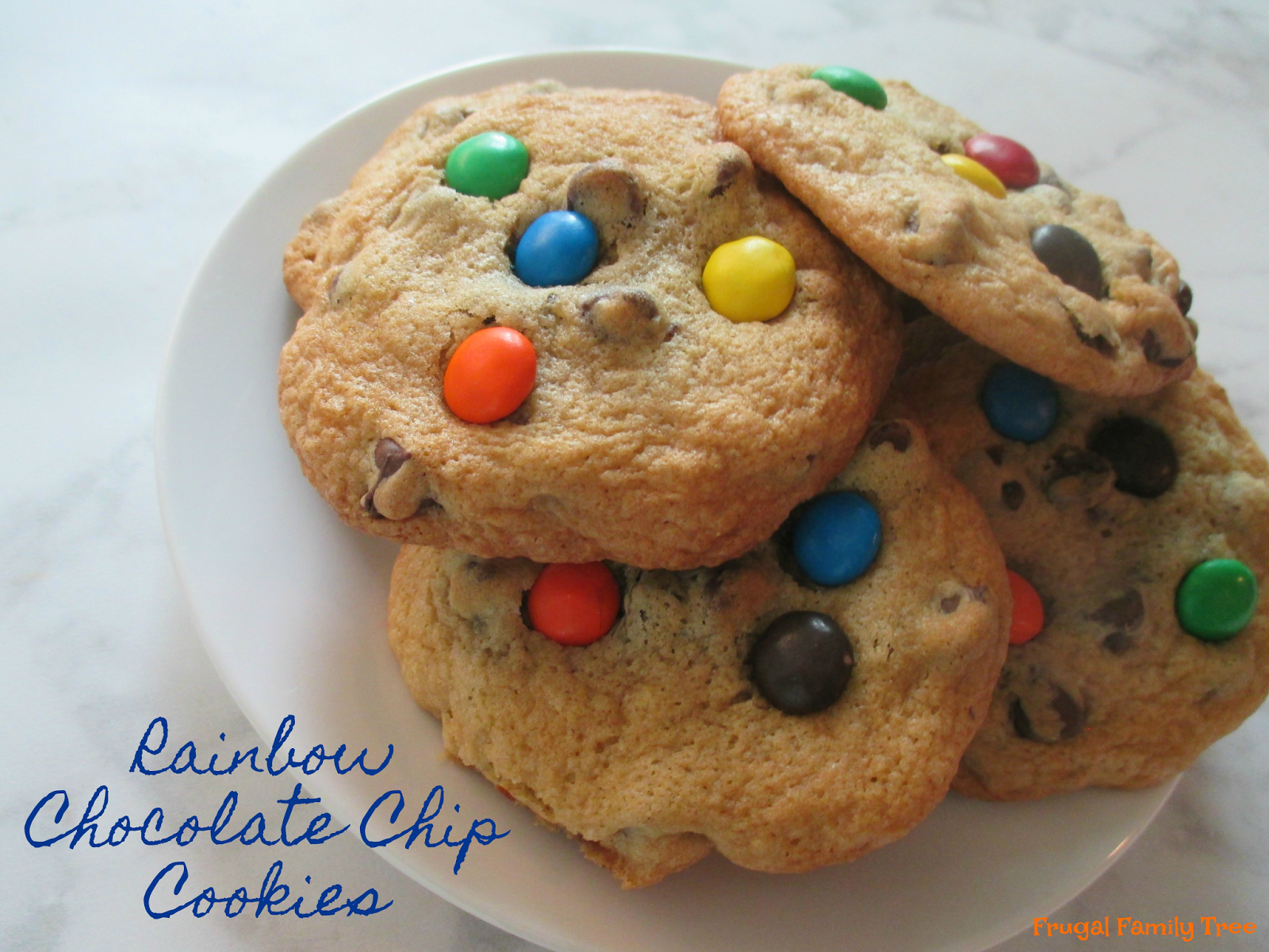 Rainbow Chocolate Chip Cookie Recipe | Frugal Family Tree