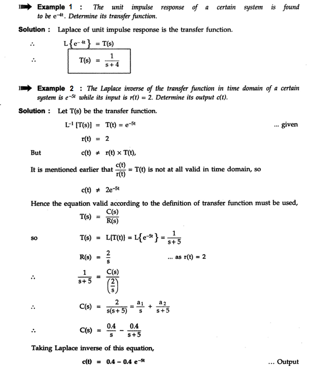 Impulse Response and Transfer Function Impulse Response and Transfer Function