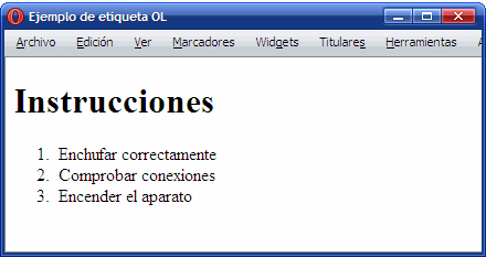 Curso Web: Listas ordenadas en html