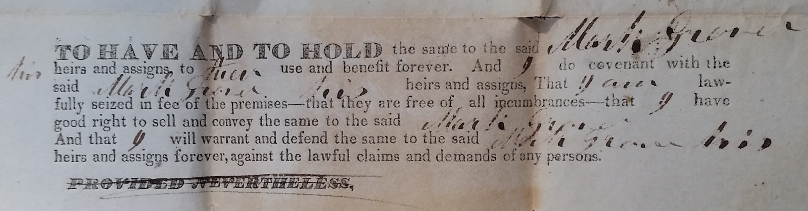 Heirlooms Reunited: 1839 Deed Between Harrison O. Read of Strong, Maine ...