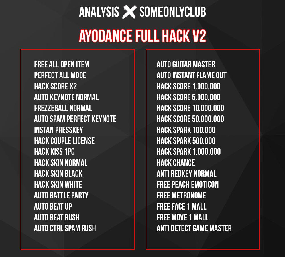 Cheat ayodance V2 simple hack