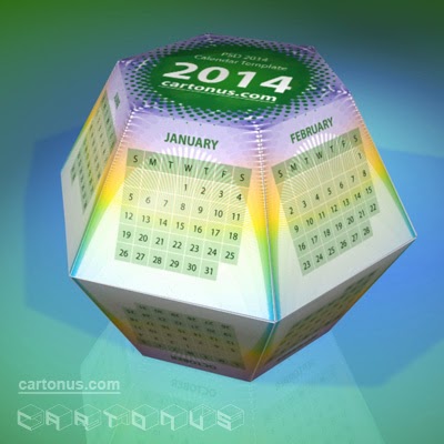2014 Hexahedral Calendar Papercraft | Papercraft Paradise | PaperCrafts ...