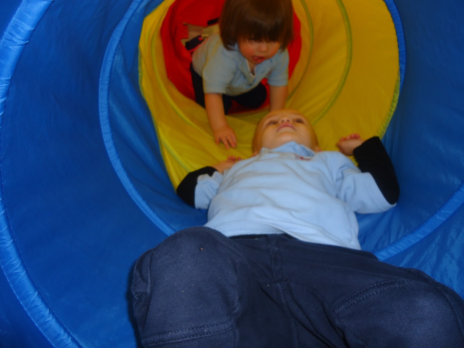 Welcome to the HH Toddler Classroom!: Crawling through the tunnel