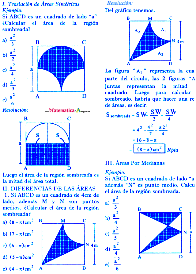 ÁREAS DE REGIONES SOMBREADAS CONCEPTOS Y EJERCICIOS DESARROLLADOS ...