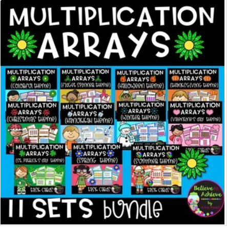 The Best of Teacher Entrepreneurs III: Multiplication Array Task Cards ...