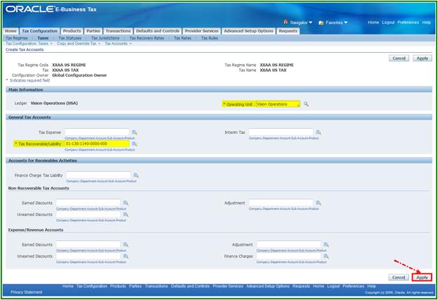 Oracle Applications: Oracle EBTax Setups and Process for Payables ...