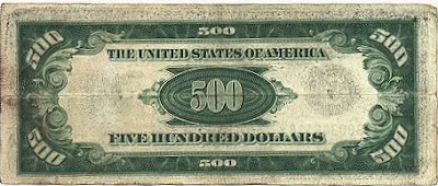 history of USA: $500 banknote