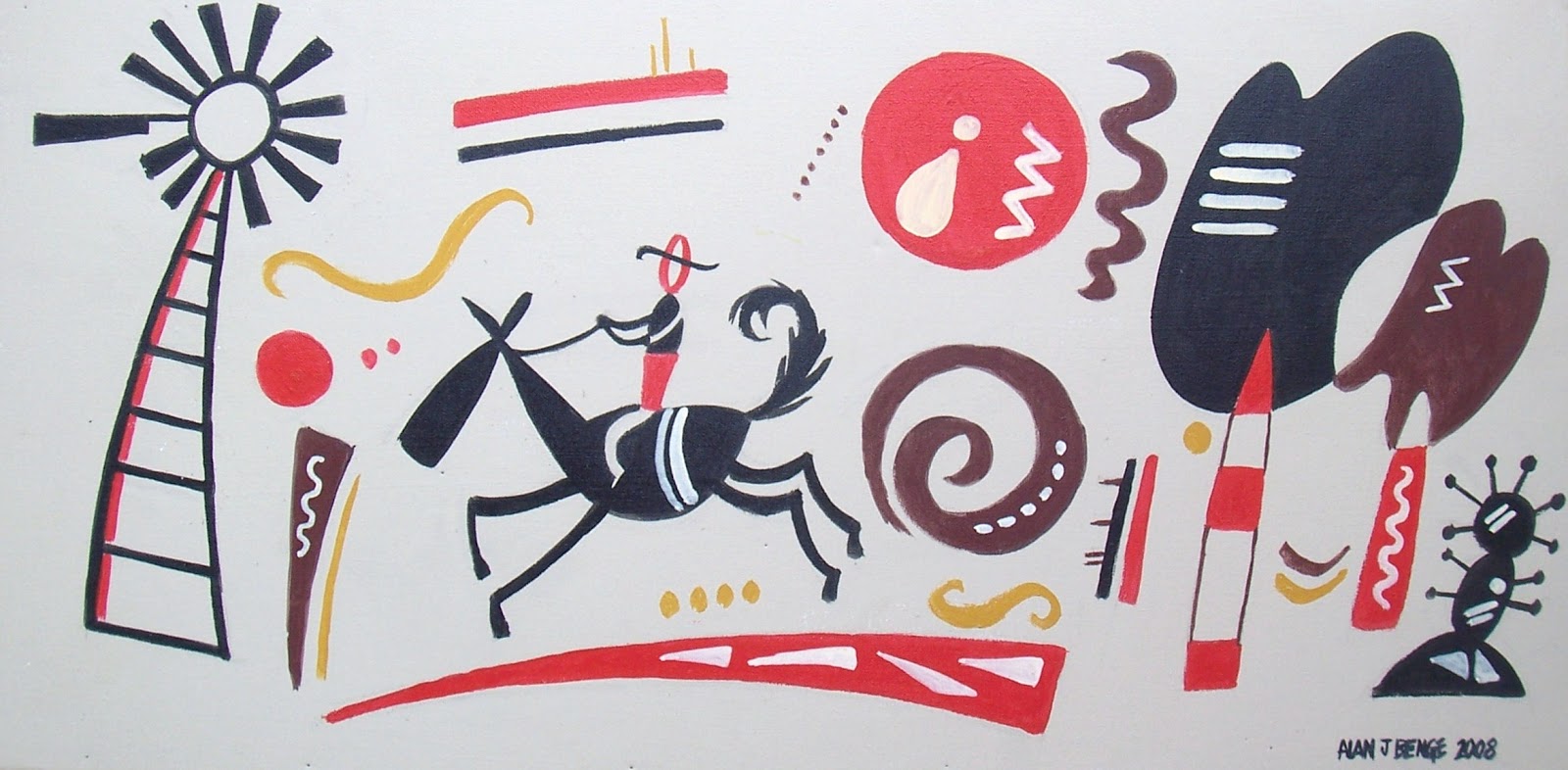 Outback artwork by Alan J. Benge: Symbolic outback acrylic painting by ...