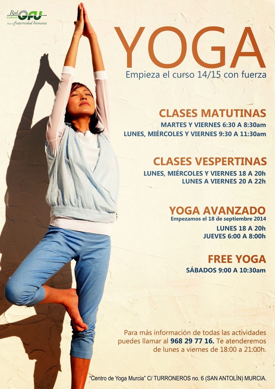 yoga Murcia redGFU: CLASES DE YOGA. CURSO 14/15