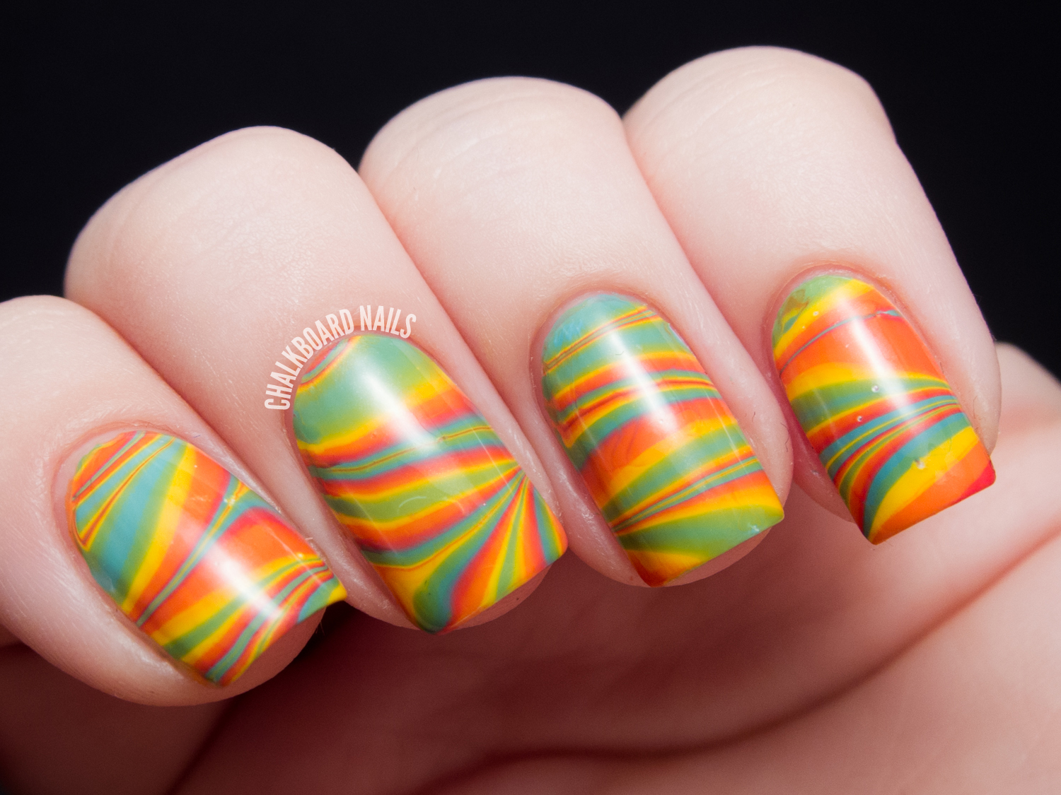 Citrus Water Marble - Zoya Stunning Nail Art | Chalkboard Nails ...