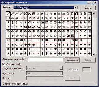 Practicas Web STC: Como localizar un Mapa de Caracteres en la PC