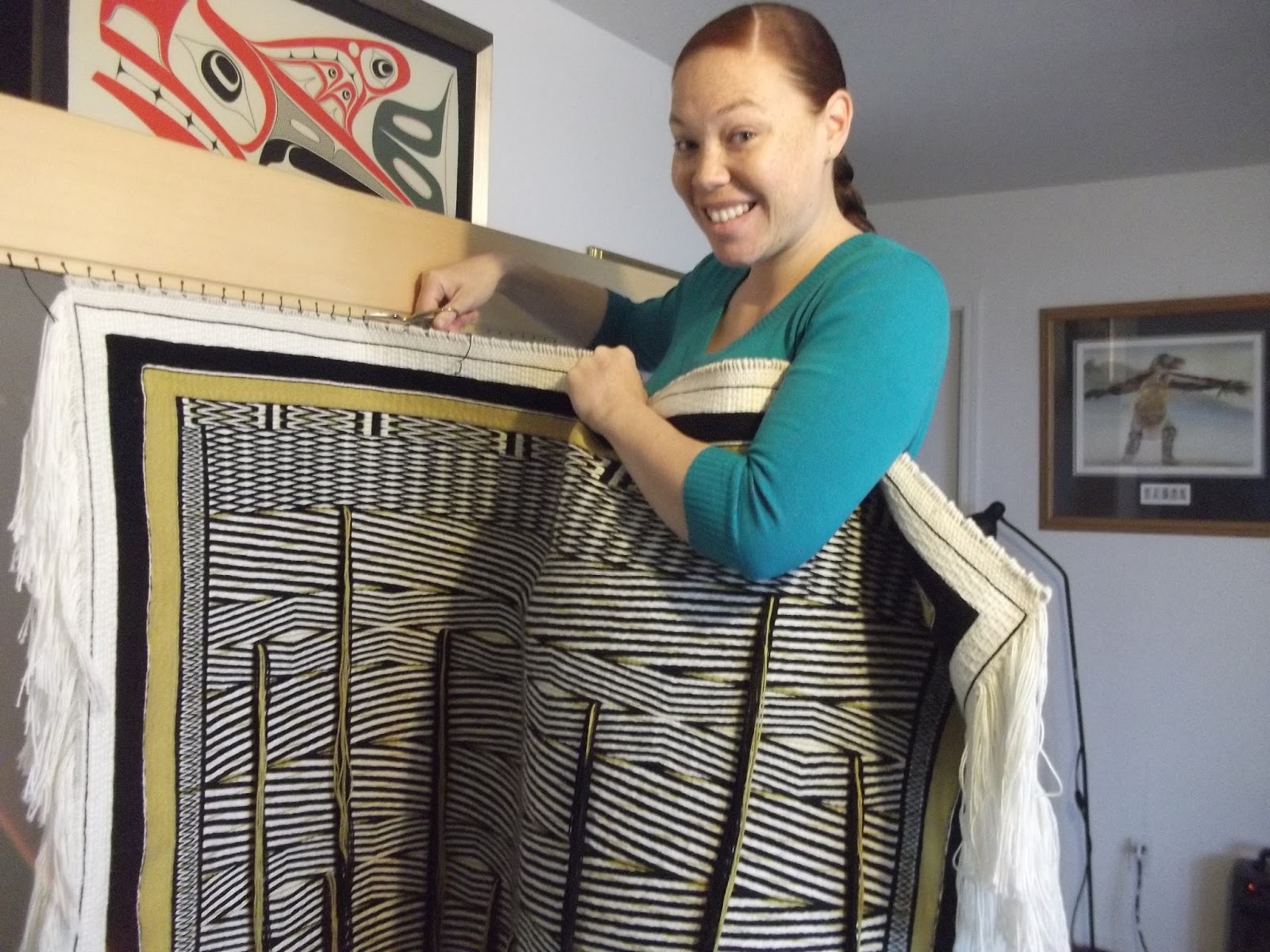 Evelyn Vanderhoop Weaving Artist: Raven's Tail Sky Robe Commissioned by ...