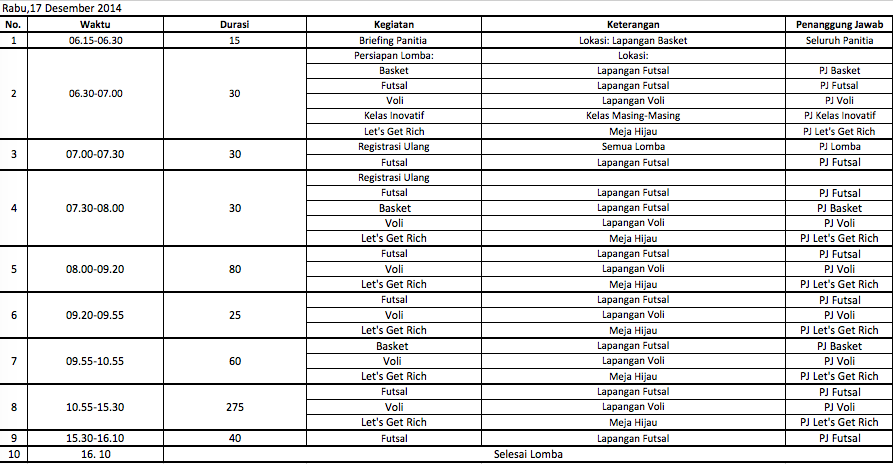 INFO CLASSMEETING 2014