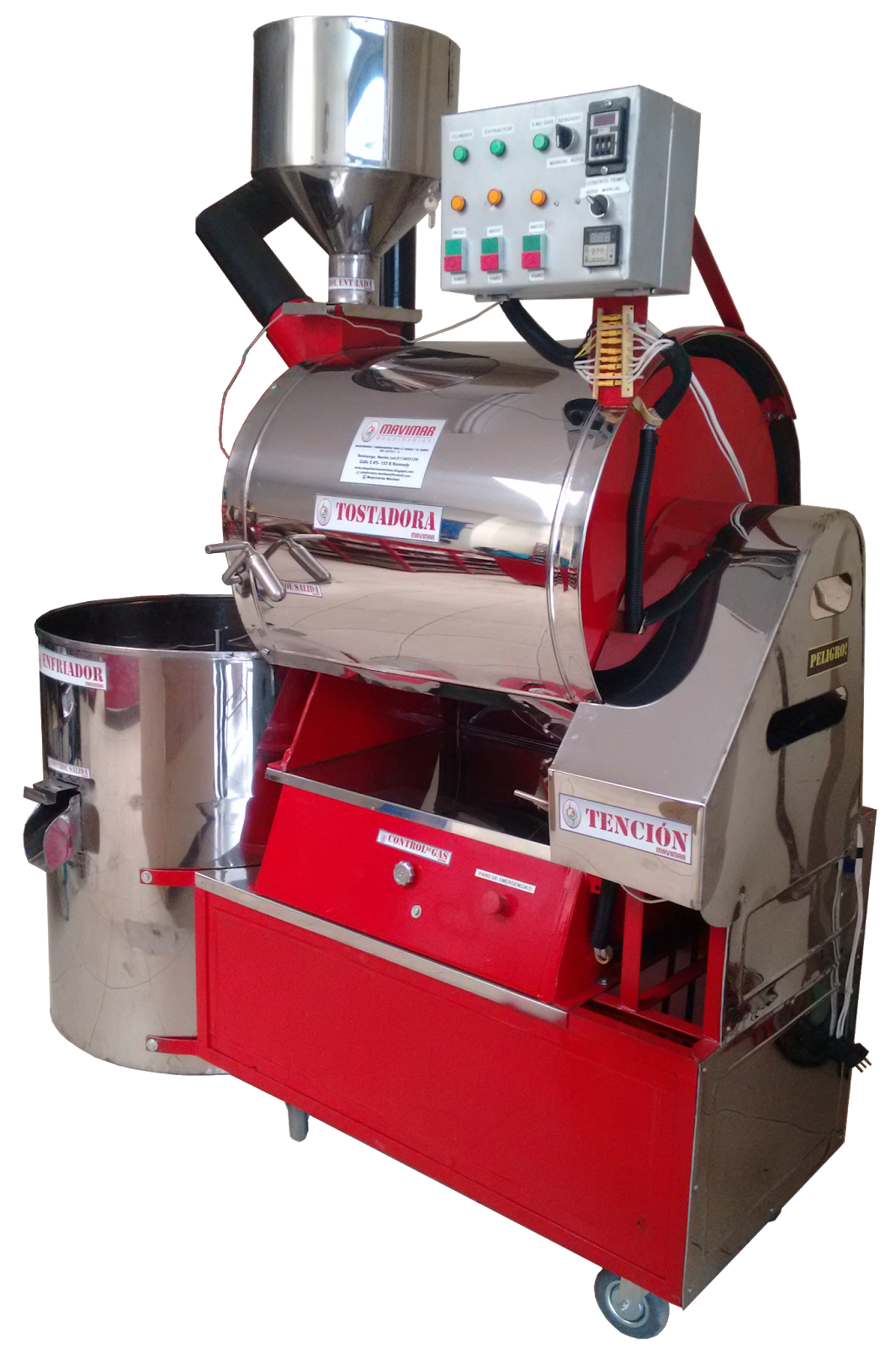 Maquinarias Mavi Mar : Tostadoras para granos. (Café, Cacao, Mani, Etc...