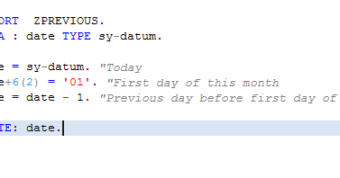 ABAP CODE FOR PREVIOUS MONTH LAST DATE
