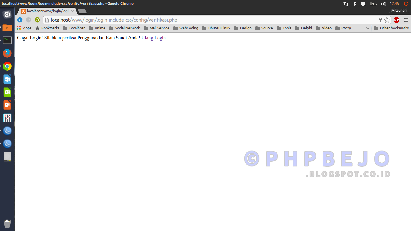 PHPBEJO: Cara Membuat Halaman Login Website dengan PHP dan MySQL Latihan Kedua - Tutorial Dasar ...