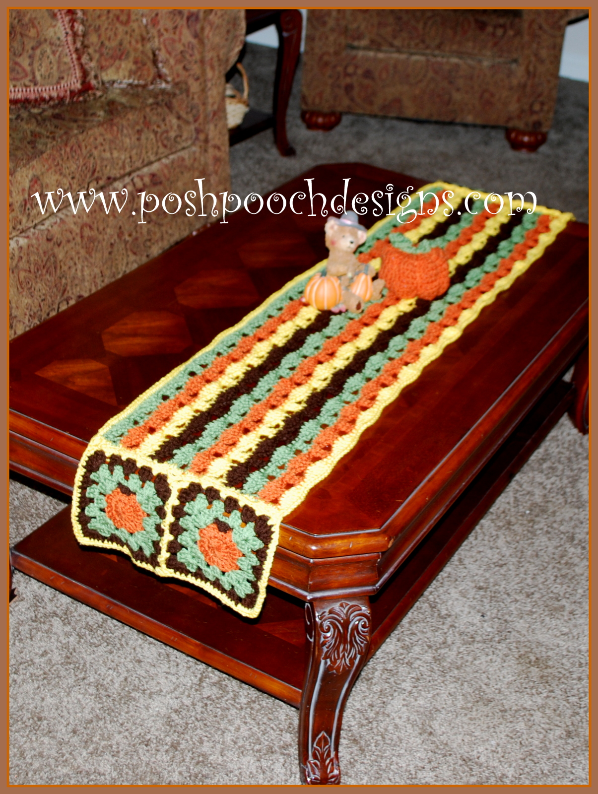 Posh Pooch Designs : Little Pumpkins Fall Table Runner Free Crochet ...