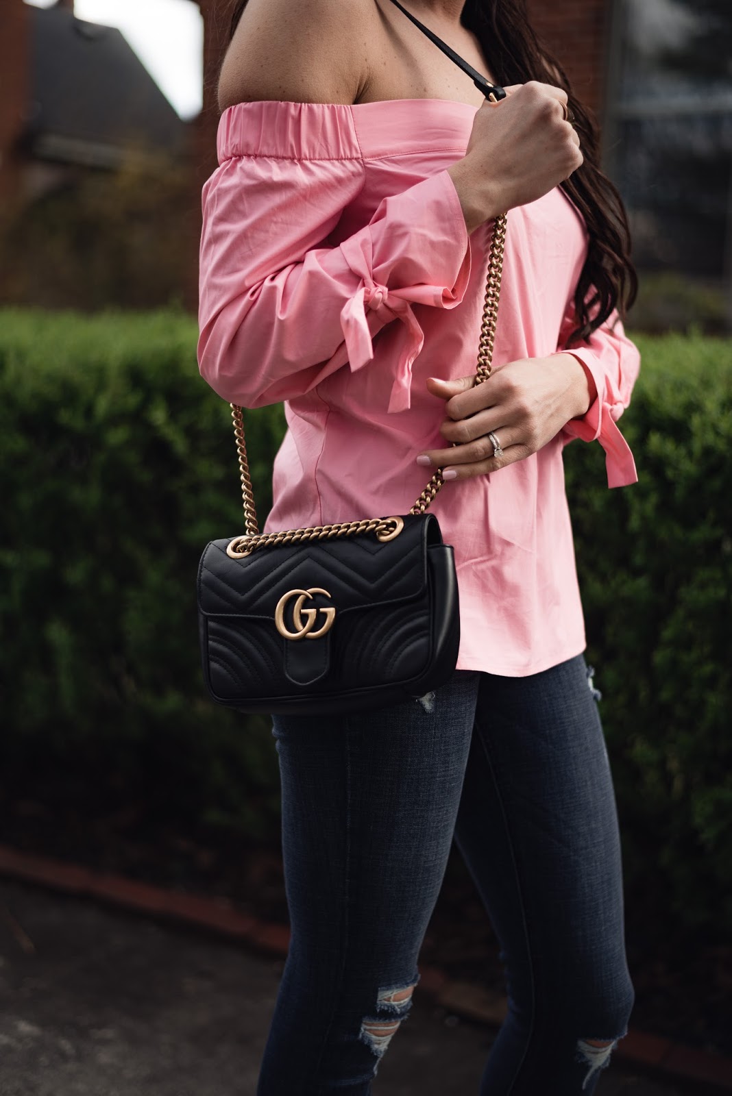 Pink Off the Shoulder Top | Where your heart is now