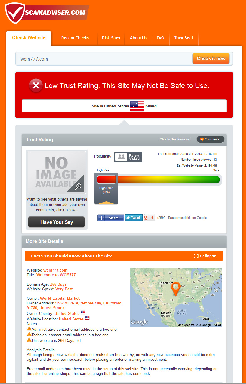 A verdade sobre a WCM777: SCAMADVISER.COM - De que devemos desconfiar ...