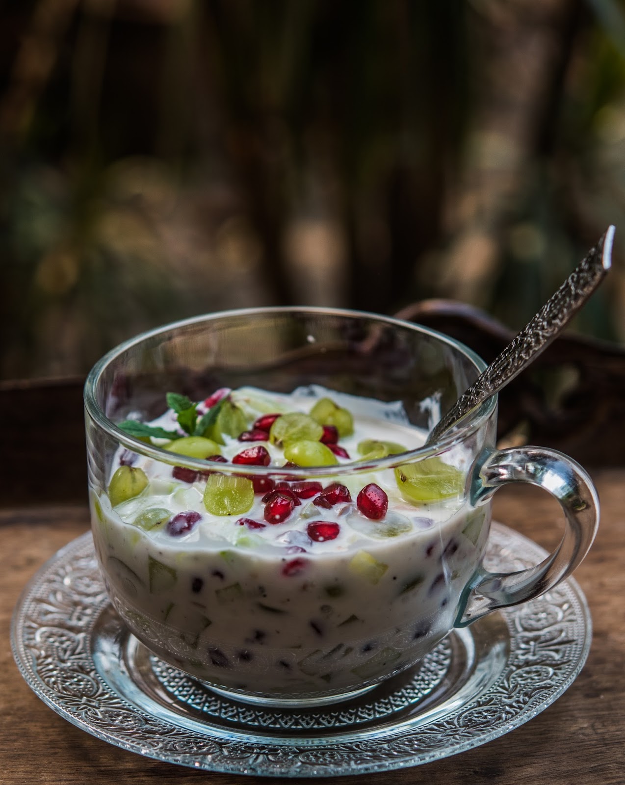 savoury fruit yogurt | grapes and popped amaranth yogurt jar