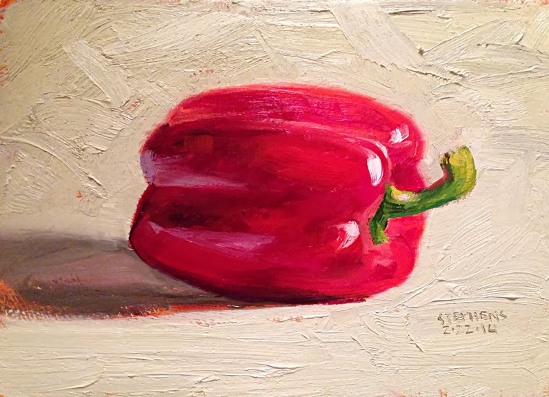 Daily Painting: Red Bell Pepper 5x7