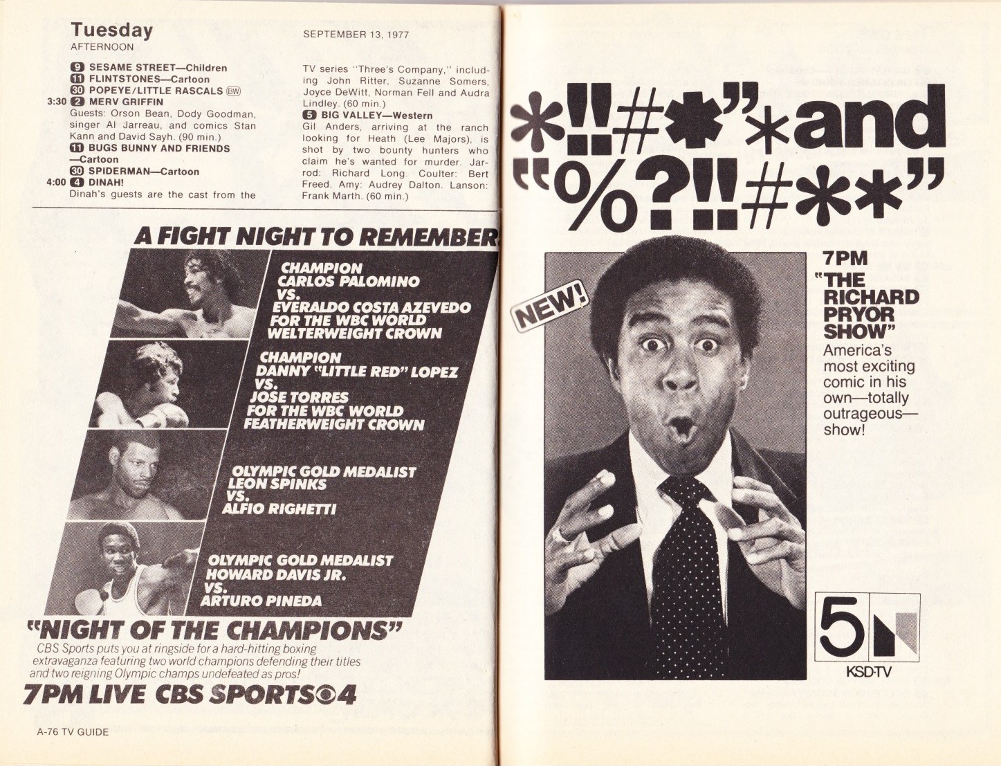Garage Sale Finds: What was on TV September 10th through 16th, 1977 ...