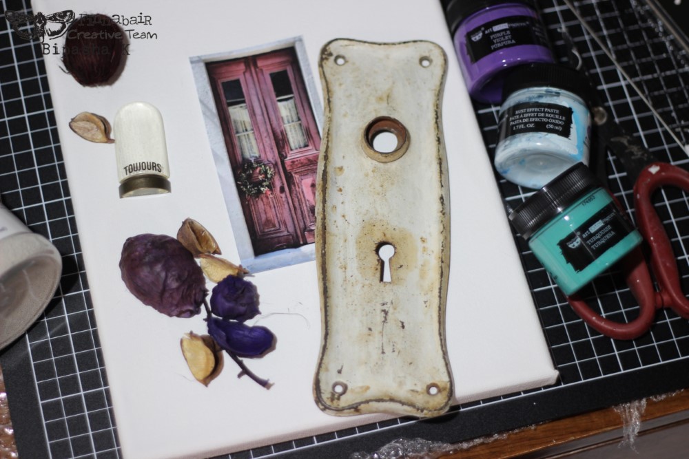 Finnabair: Fantasy texture rust paste art canvas