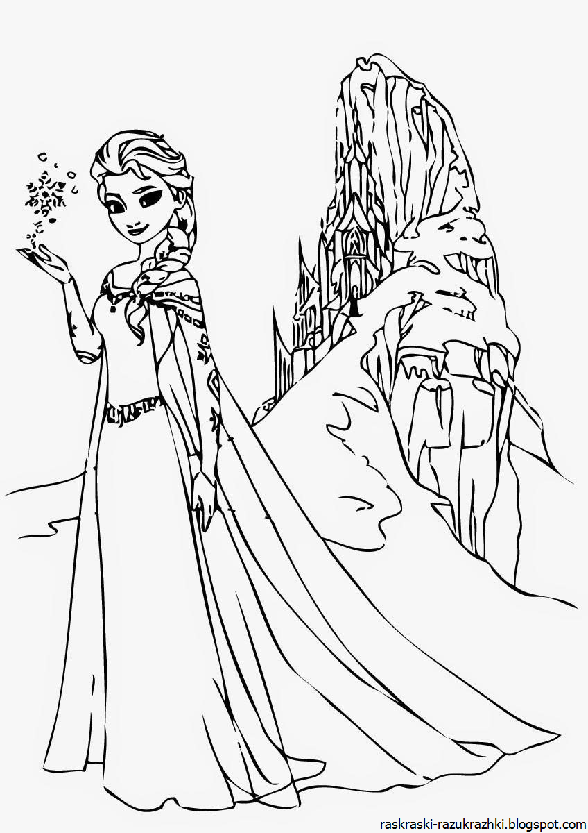 Эльза Разукрашка Распечатать