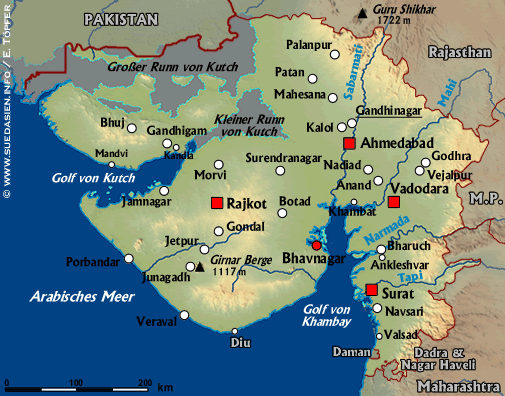 Gujarat River Map