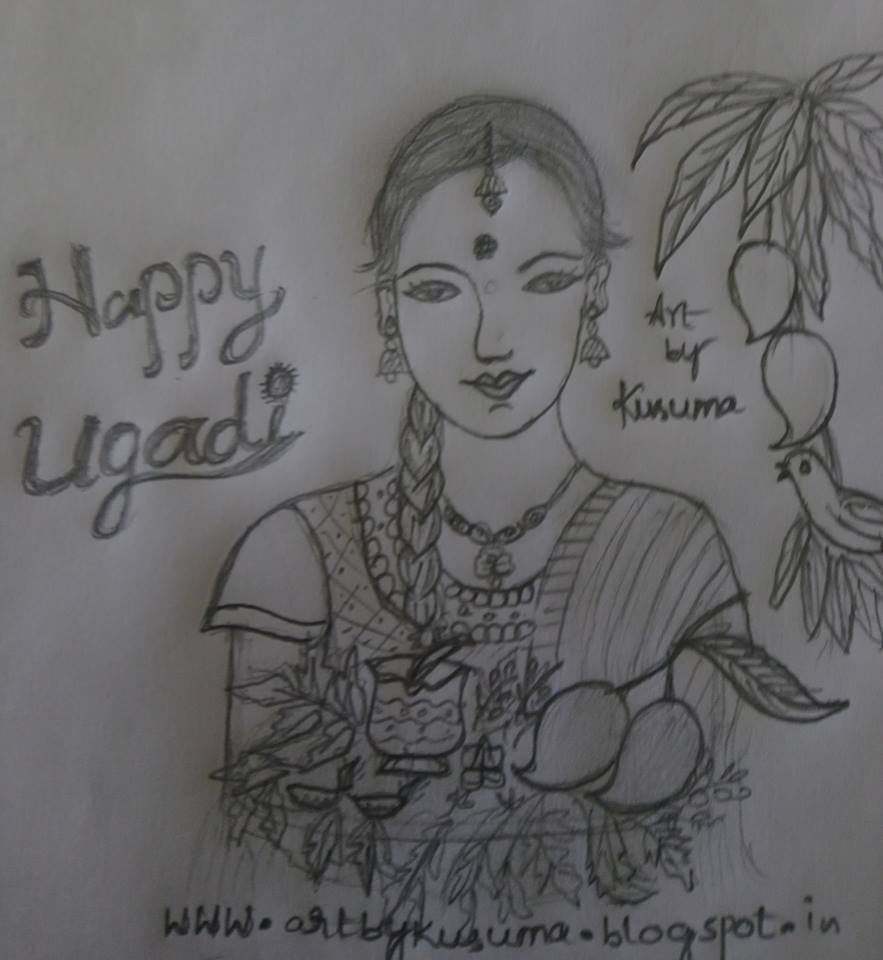pencil sketches: Happy Ugadi to all