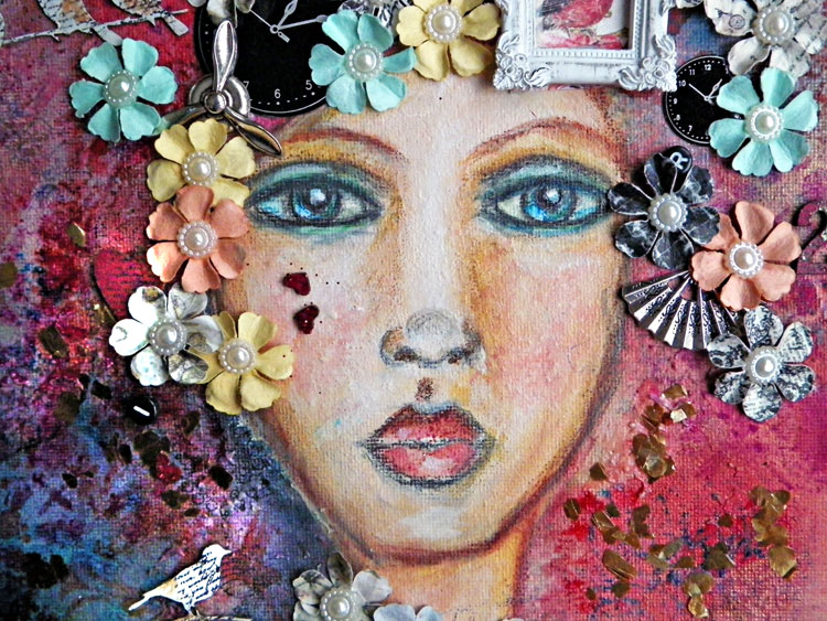 living in color: Mixed Media Portrait Painting Canvas Video Tutorial