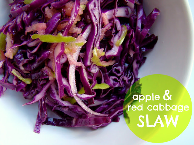Apple & red cabbage slaw