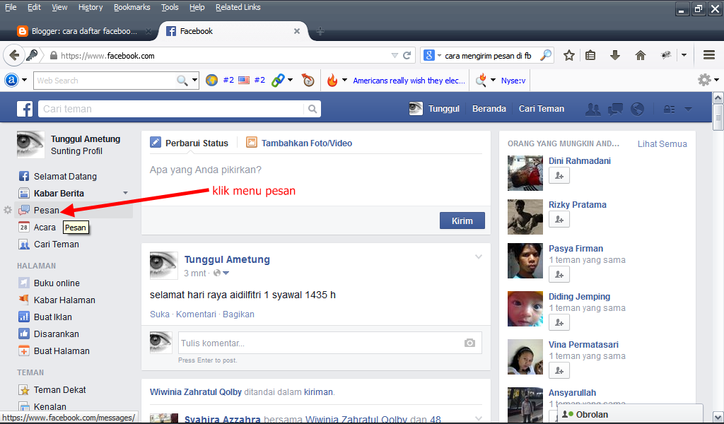 Bagaimana caranya mengirim pesan kesemua teman facebook - FB Tutorial