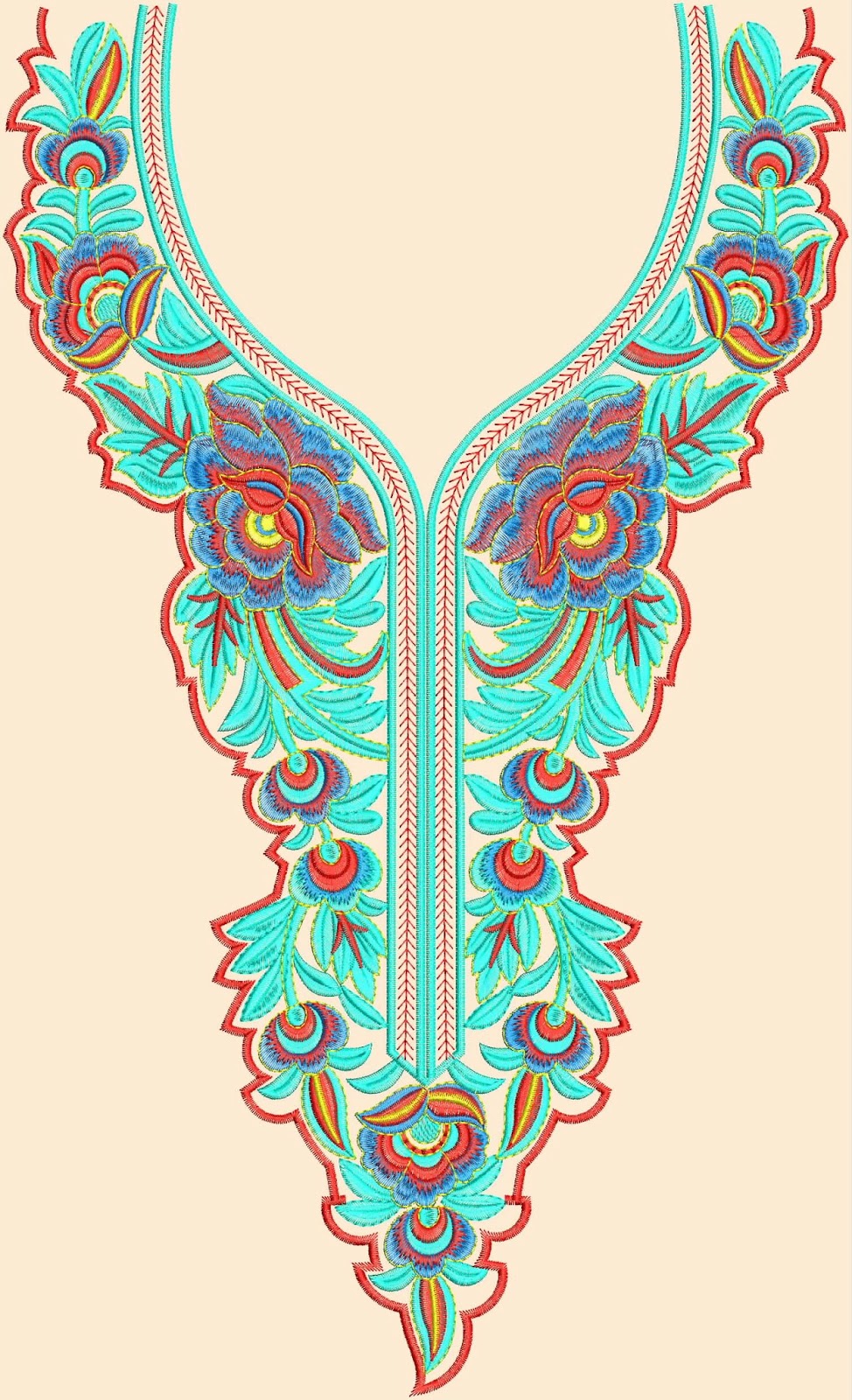 Embdesigntube: Designer Embroidery Neck Designs