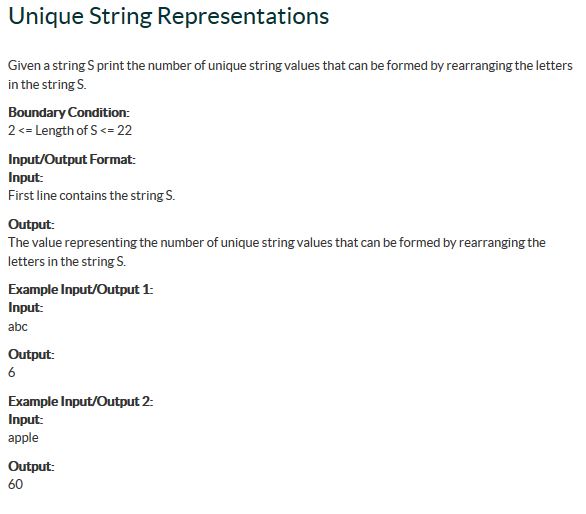 Unique String Representations